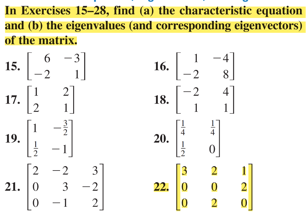 Solved In Exercises 15–28, find (a) the characteristic | Chegg.com