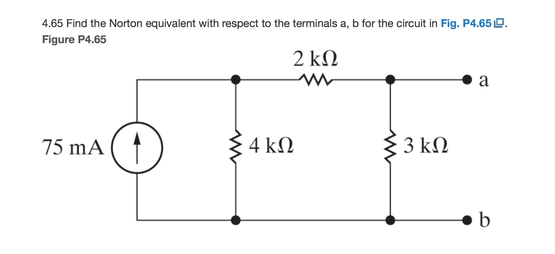Solved 4.65 Find the Norton equivalent with respect to the | Chegg.com