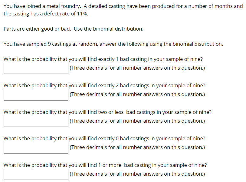 Solved You have joined a metal foundry. A detailed casting | Chegg.com