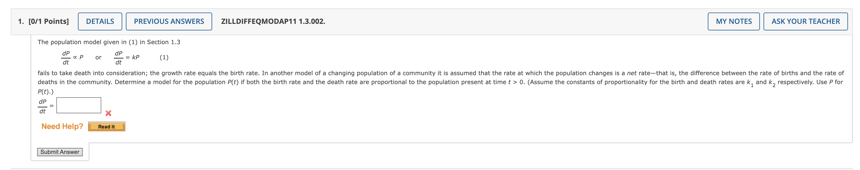 Solved 1. [0/1 Points] DETAILS PREVIOUS ANSWERS | Chegg.com