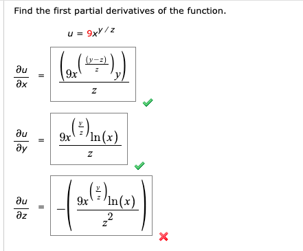 Solved Find the first partial derivatives of the function. | Chegg.com