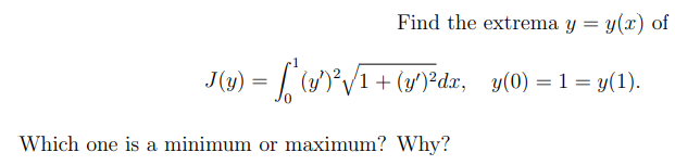 Solved Calculus Of Variations Use The Euler Lagrange
