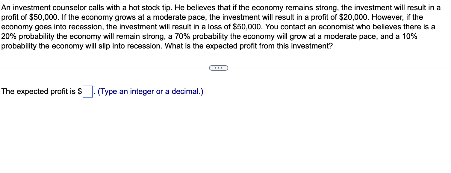 Solved Question content area top Part 1 An investment | Chegg.com