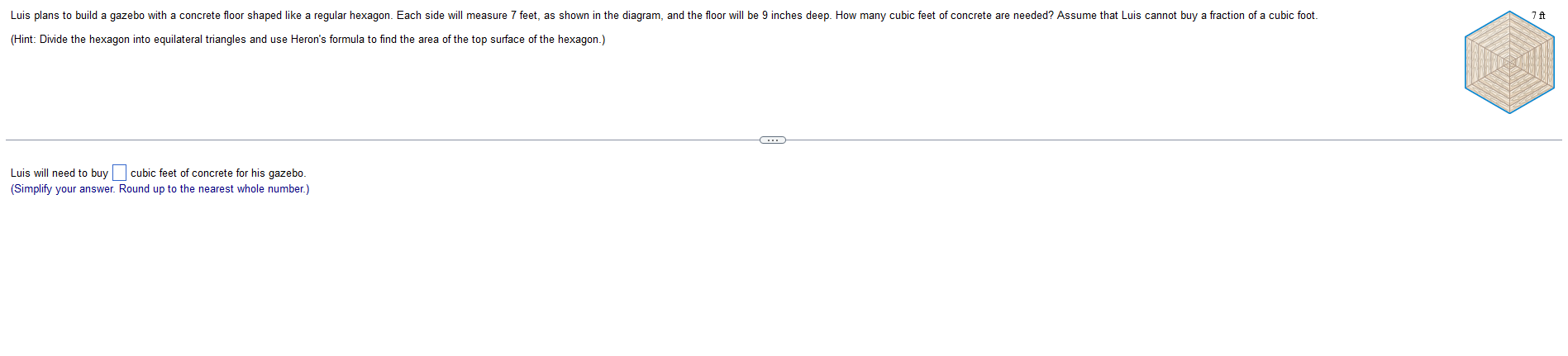 Solved 7 At Luis plans to build a gazebo with a concrete | Chegg.com