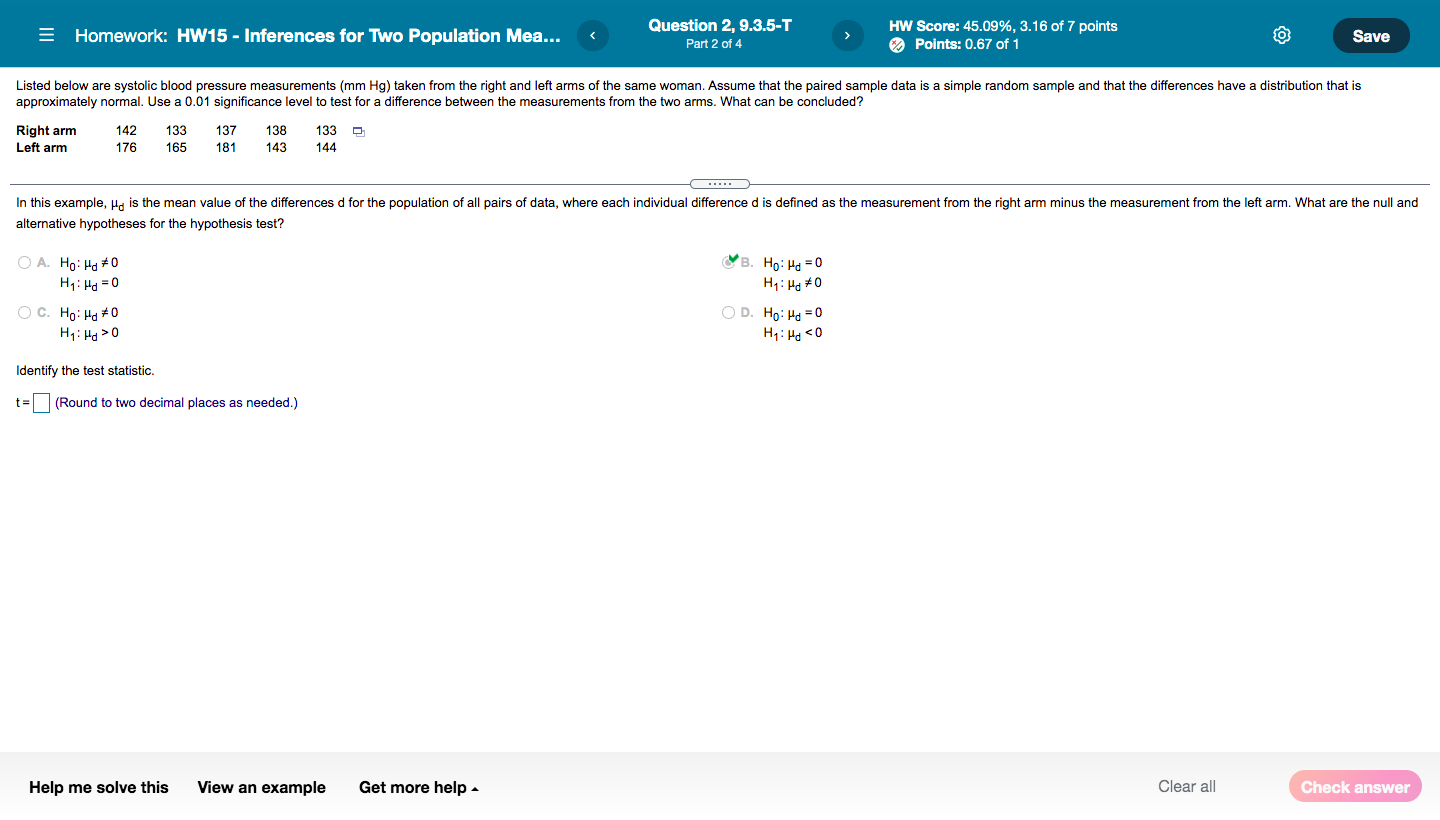 Solved = Homework: HW15 - Inferences for Two Population | Chegg.com