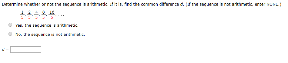 Solved Determine whether or not the sequence is arithmetic. | Chegg.com