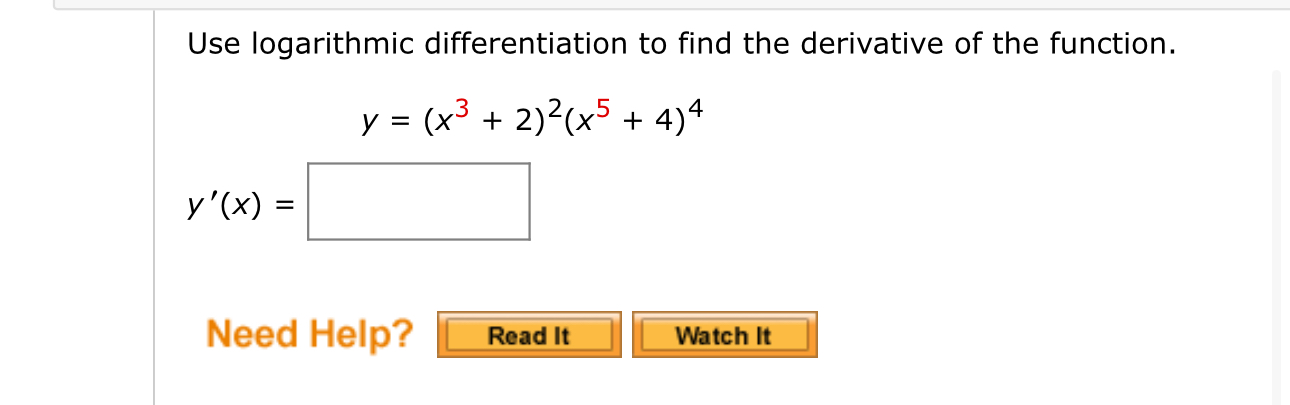 Solved Use logarithmic differentiation to find the | Chegg.com