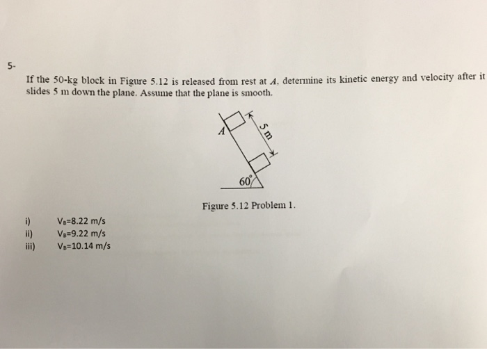 Solved If the 50-kg block in Figure 5.12 is released from | Chegg.com