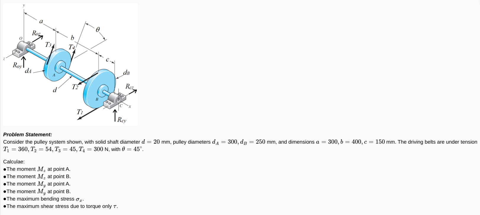Solved Ꮎ Roza b 13A 14 co Roy da dB Reza T1 Tre Rcy Problem | Chegg.com