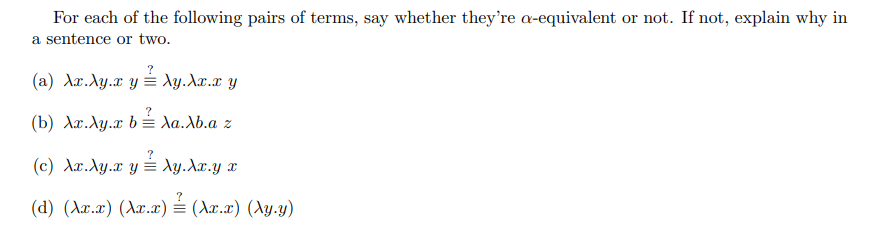 Solved For each of the following pairs of terms, say whether | Chegg.com