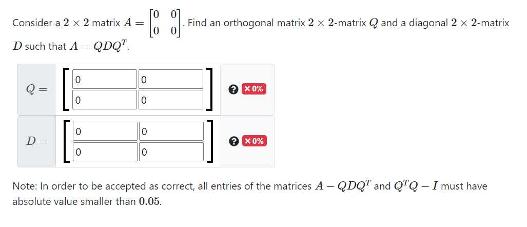 0 Consider a 2 x 2 matrix A= Co Find an orthogonal | Chegg.com