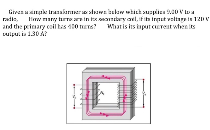 Solved Given a simple transformer as shown below which | Chegg.com