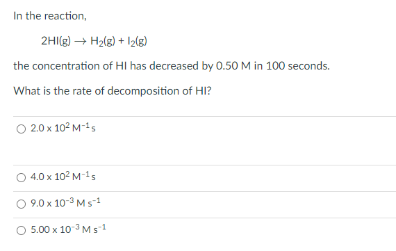 Solved In the reaction, 2HI(g) + H2(g) + 12(g) the | Chegg.com