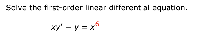 Solved Solve The First Order Linear Differential Equation