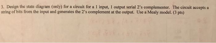 Solved Design the state diagram (only) for a circuit for a 1 | Chegg.com