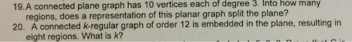 Solved 19.A connected plane graph has 10 vertices each of | Chegg.com