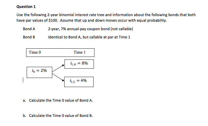 Solved Question 1 Use the following 2-year binomial interest | Chegg.com