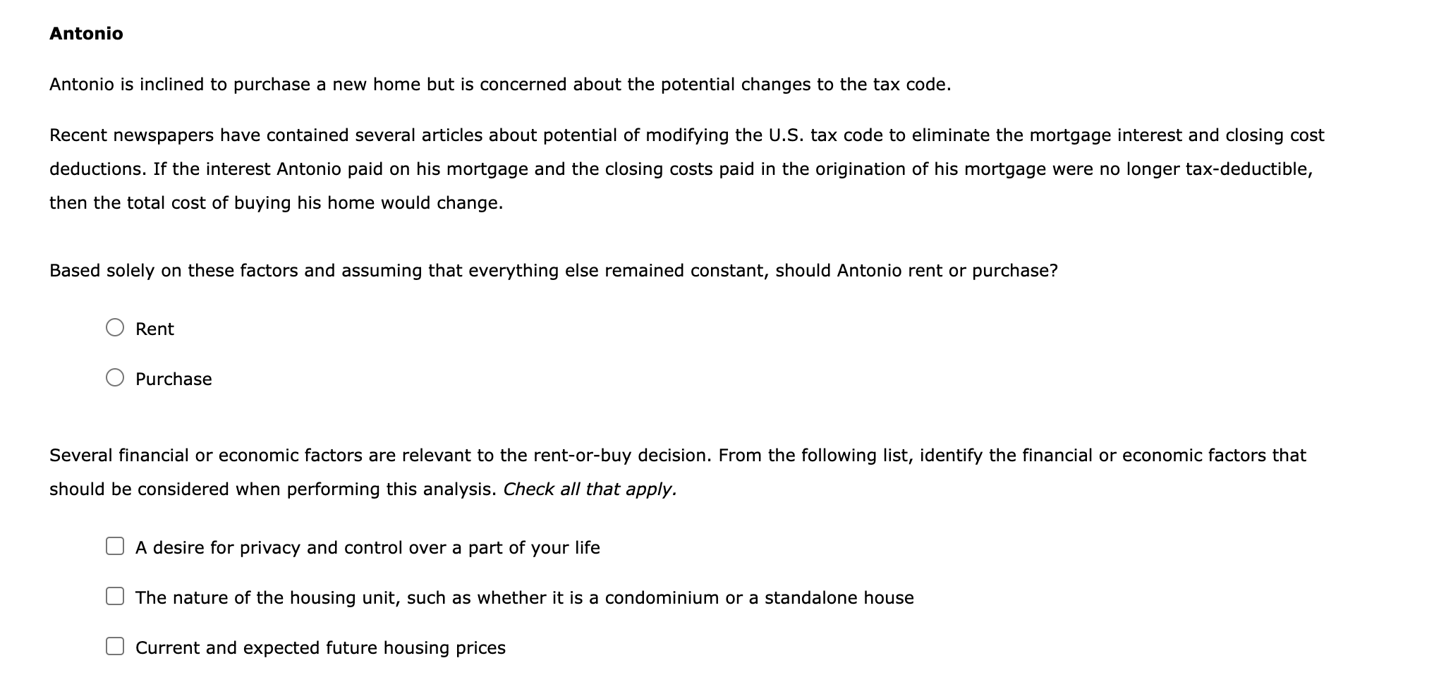 Solved Based on the theory, which is better: to rent or to | Chegg.com