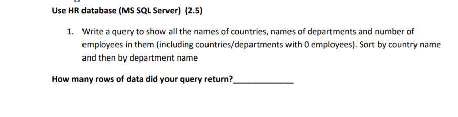 Solved Database: HR, Tables: Locations Regions Location id | Chegg.com