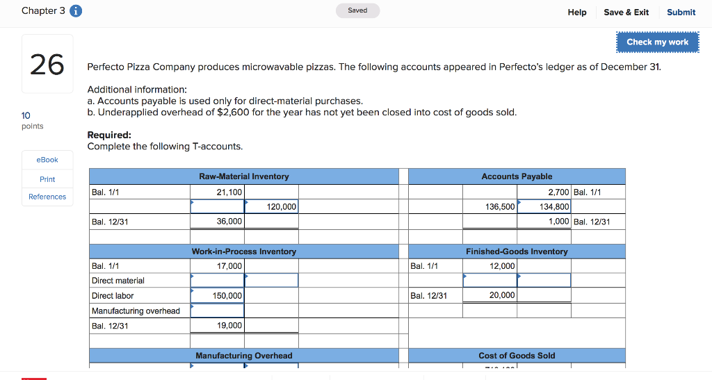 Solved Chapter 3 Saved Submit Help Save & Exit Check my work | Chegg.com