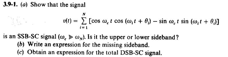 Solved 3.9-1. (a) Show that the signal | Chegg.com