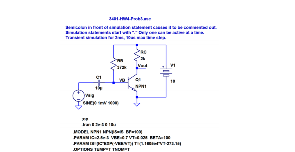 Solved 3. The screenshot below shows a LTspice schematic of | Chegg.com