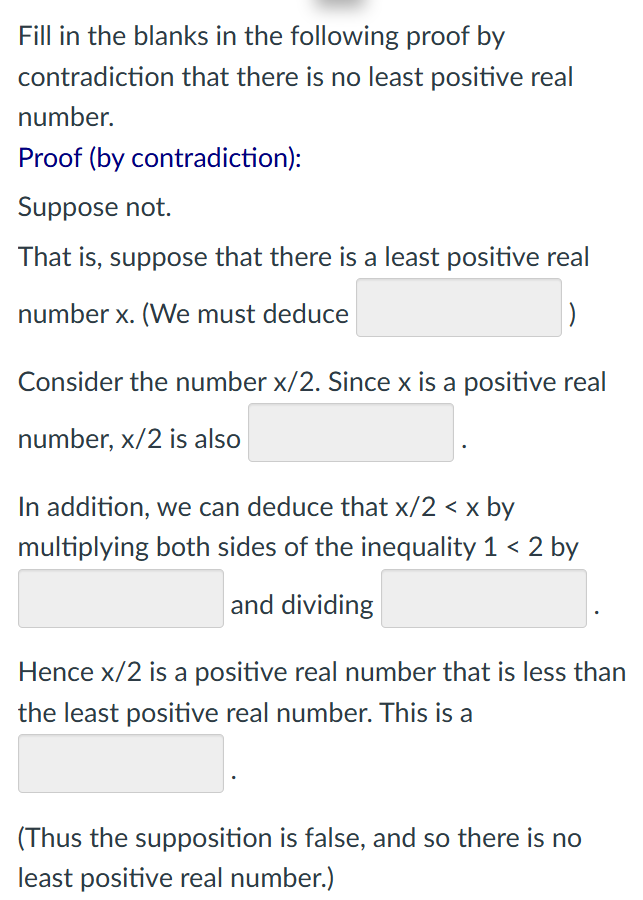 Solved Fill in the blanks in the following proof by | Chegg.com