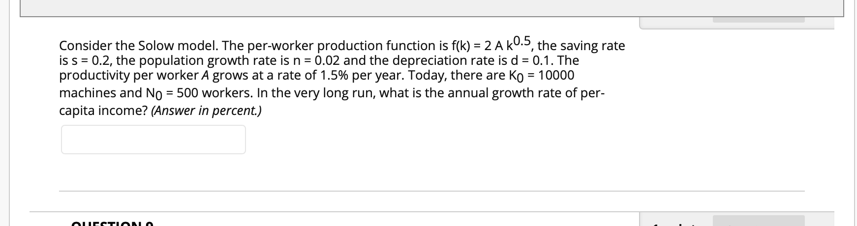 Solved Consider the Solow model. The per-worker production | Chegg.com
