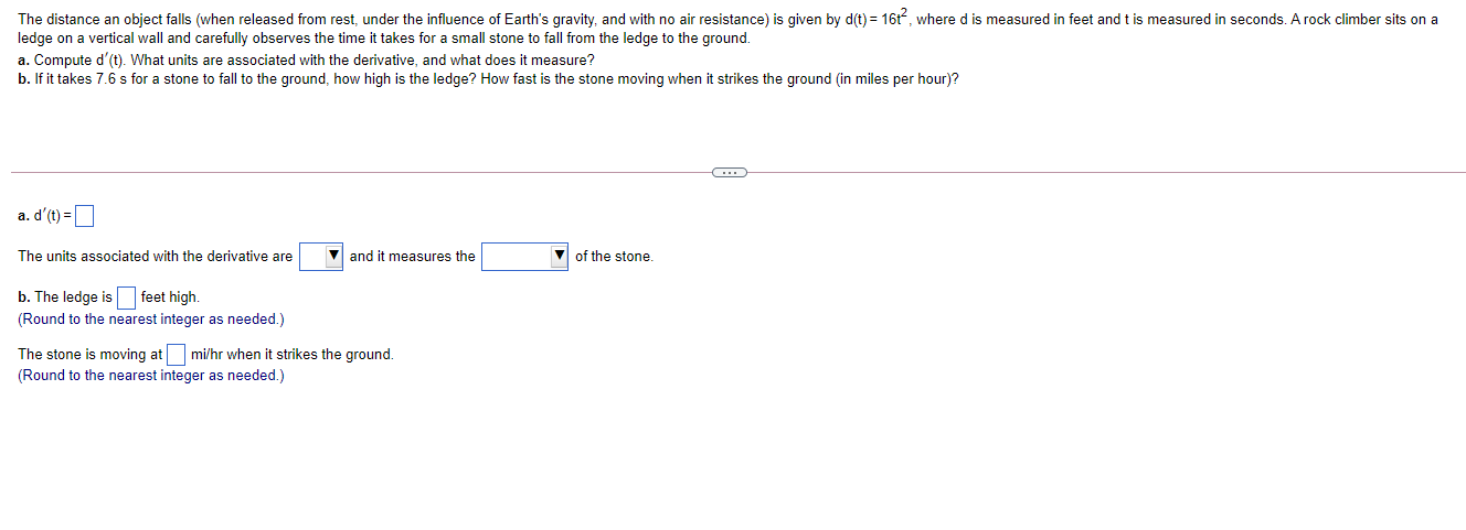 Solved The distance an object falls (when released from | Chegg.com