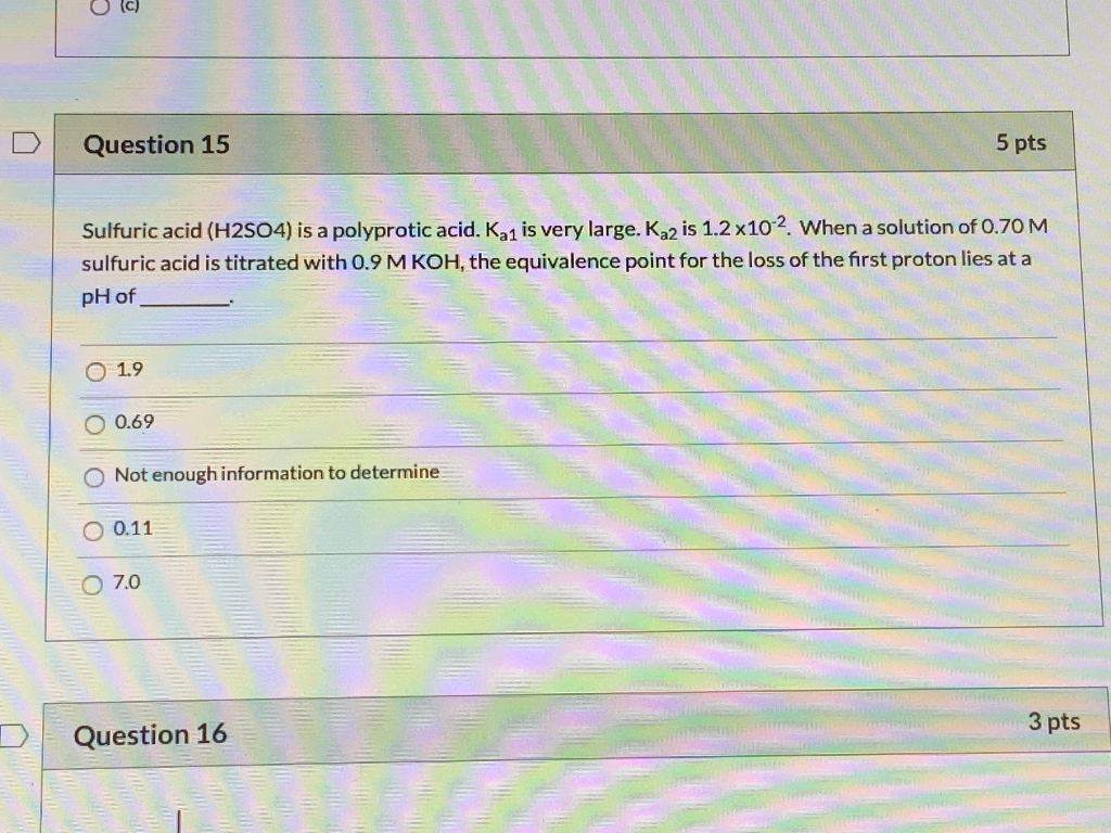 Solved Sulfuric acid (H2SO4) is a polyprotic acid. Ka1 is | Chegg.com