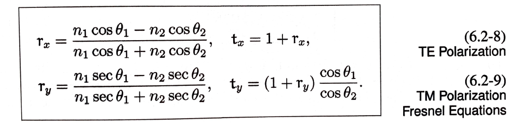 6.2-2 Derivation of Fresnel Equations. Derive the | Chegg.com