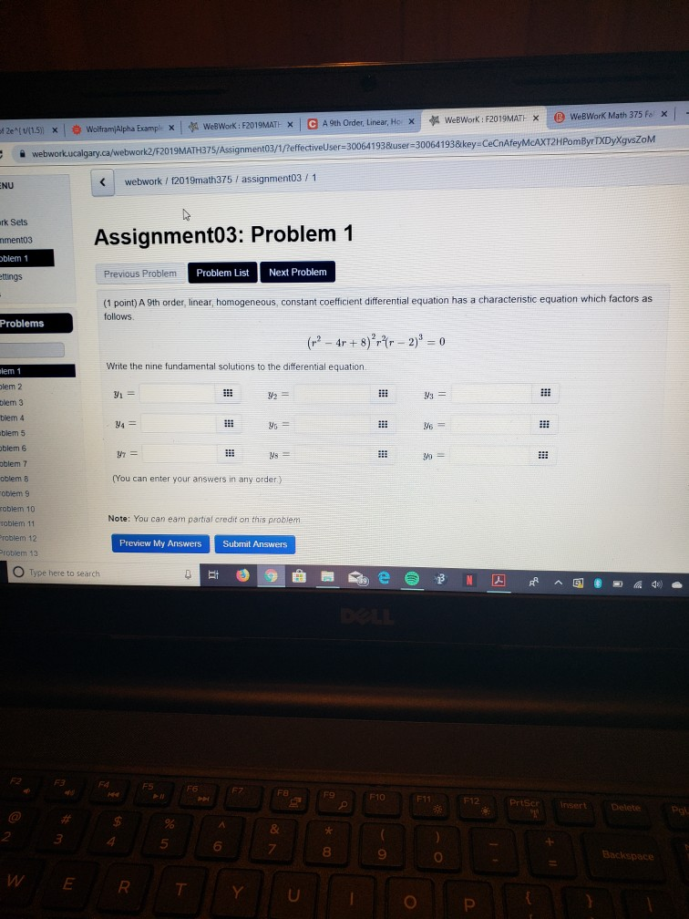 Solved of Ze^[401.5)) * Wolfram Alpha Example * WebWork : | Chegg.com