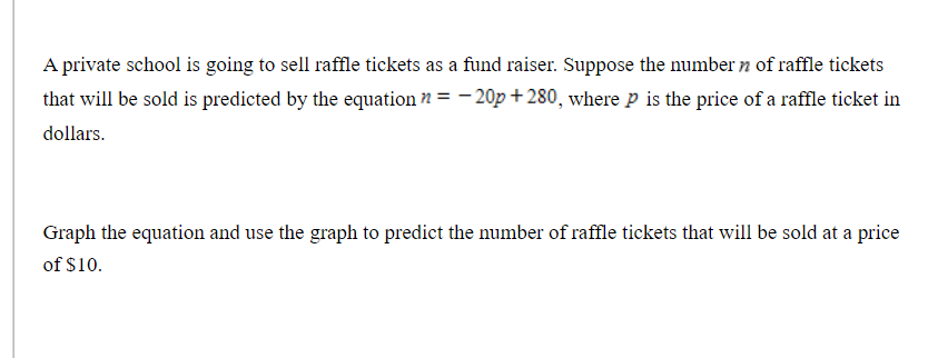 Solved A private school is going to sell raffle tickets as a | Chegg.com