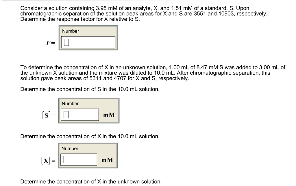 Solved Consider a solution containing 3.95 mM of an analyte, | Chegg.com