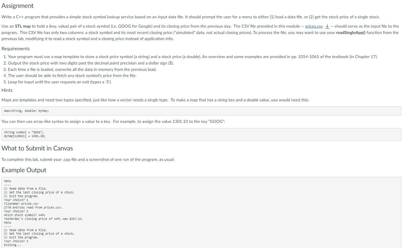 Solved Assignment Write a C++ program that provides a simple | Chegg.com