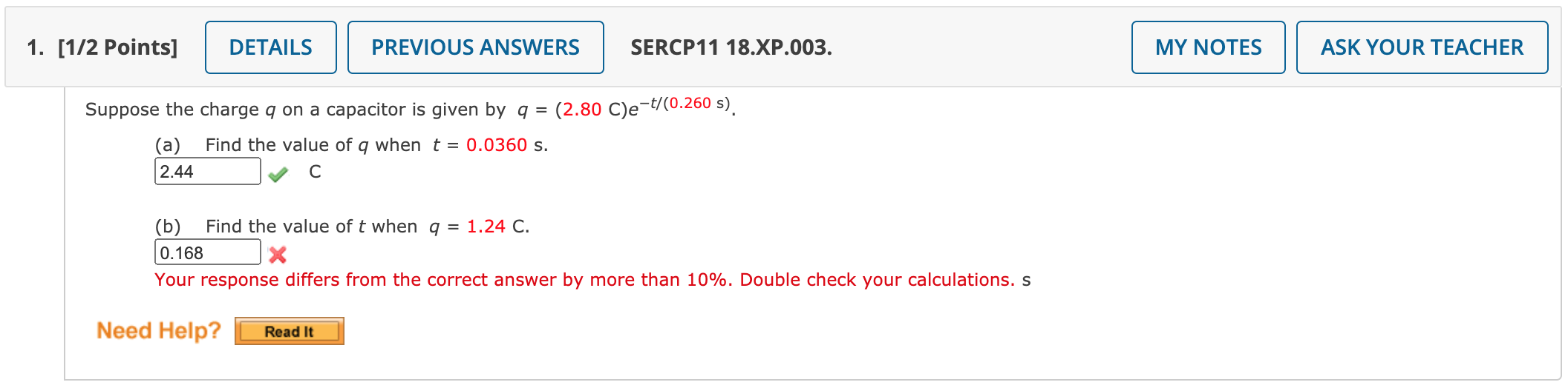 Solved 1 [1 2 Points] Details Previous Answers Sercp11
