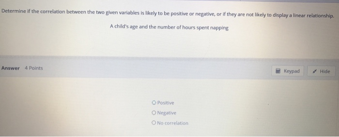 Determine if the correlation between the two given | Chegg.com