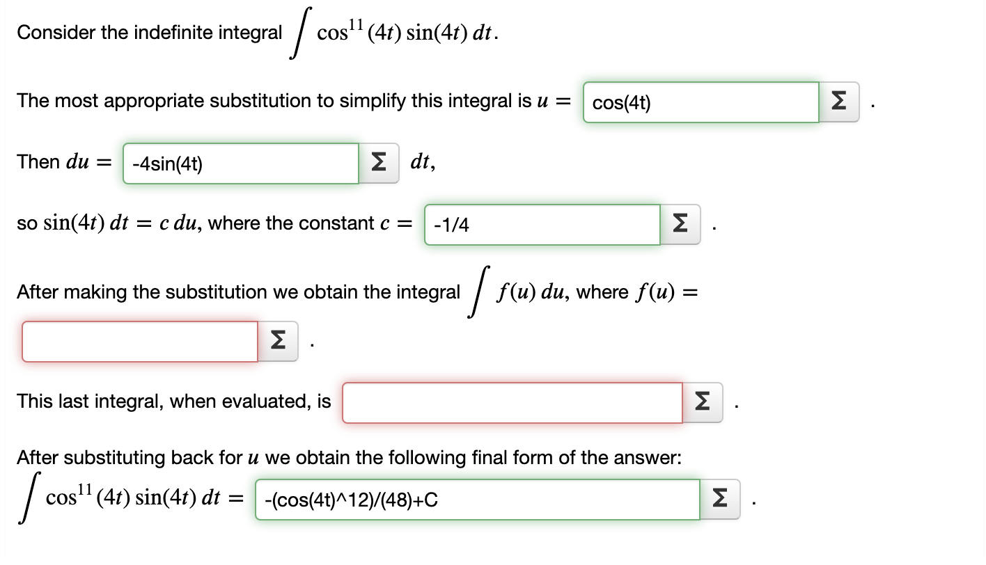 Solved Consider the indefinite integral | Chegg.com