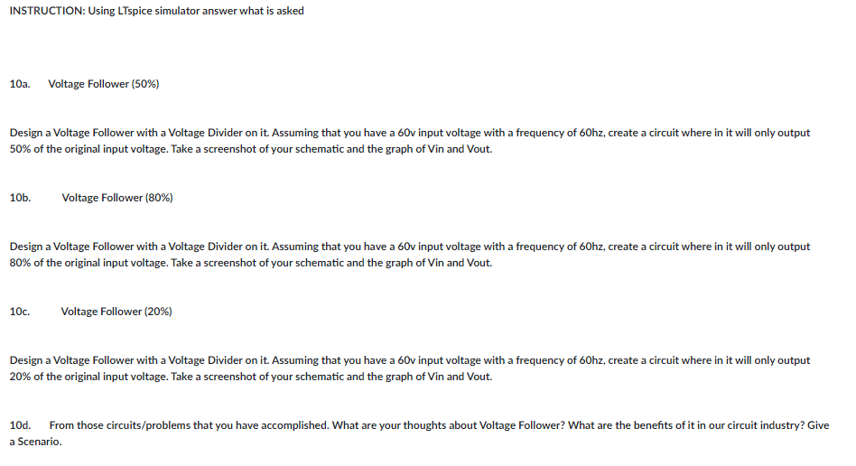 Solved INSTRUCTION: Using LTspice simulator answer what is | Chegg.com