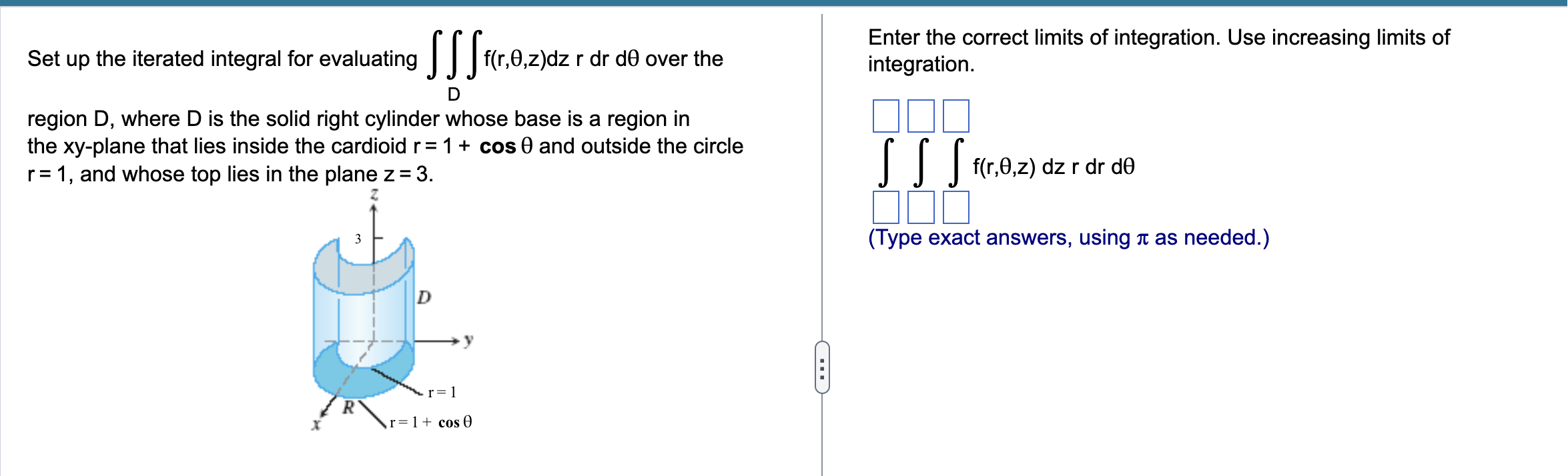 Solved Set up the iterated integral for evaluating | Chegg.com