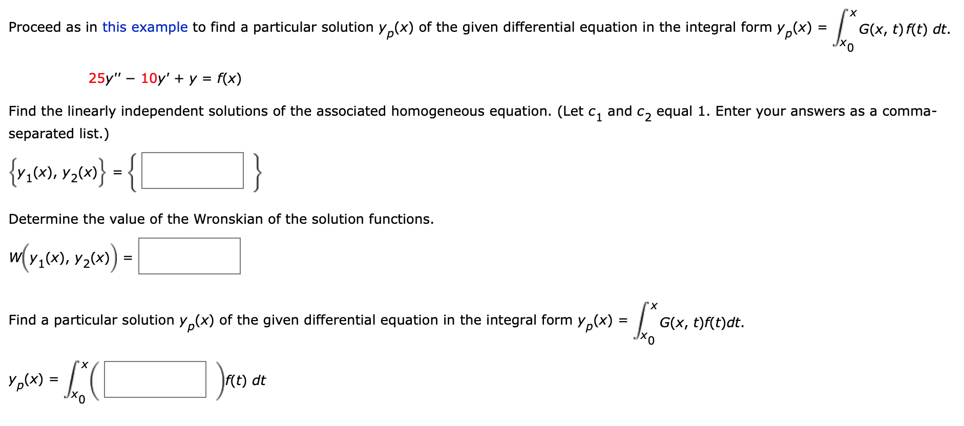 Solved Proceed as in this example to find a particular | Chegg.com