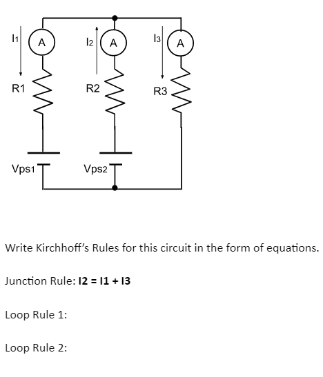 Solved Write Kirchhoff's Rules for this circuit in the form | Chegg.com