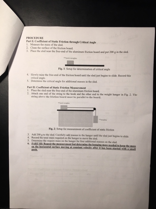 Solved Friction Objective To Measure The Coefficient Of