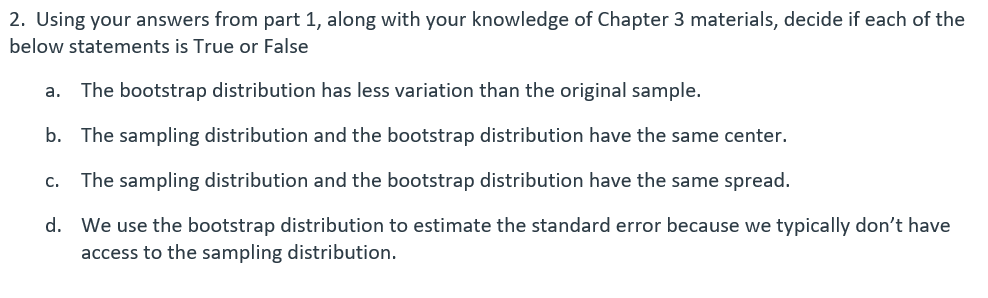 Activity 5: Original sample versus bootstrap | Chegg.com