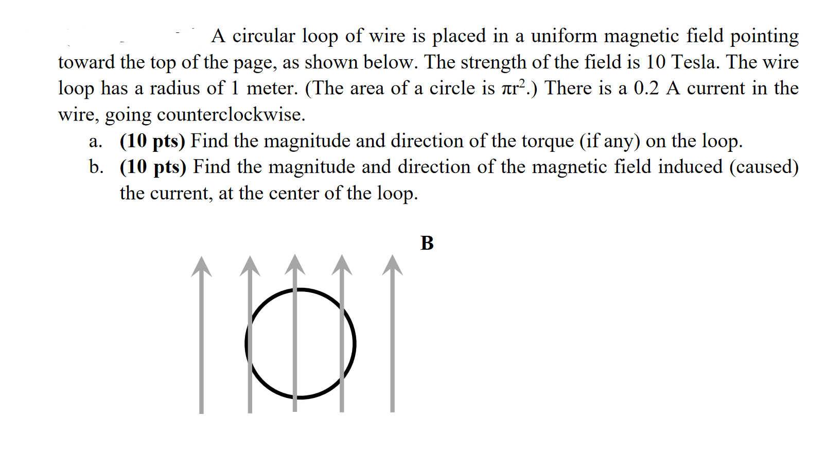 Solved A circular loop of wire is placed in a uniform | Chegg.com