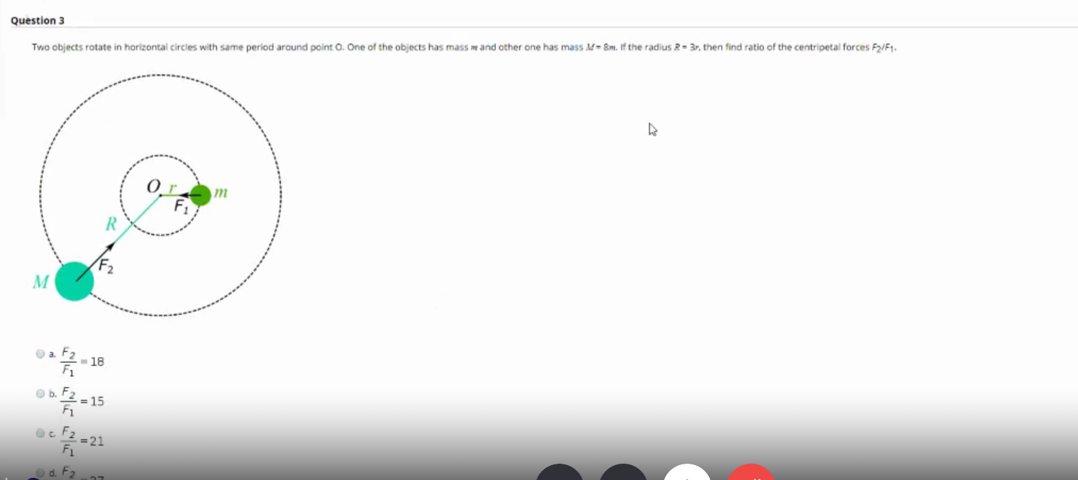 Solved Question 3 Two objects rotate in horizontal circles | Chegg.com