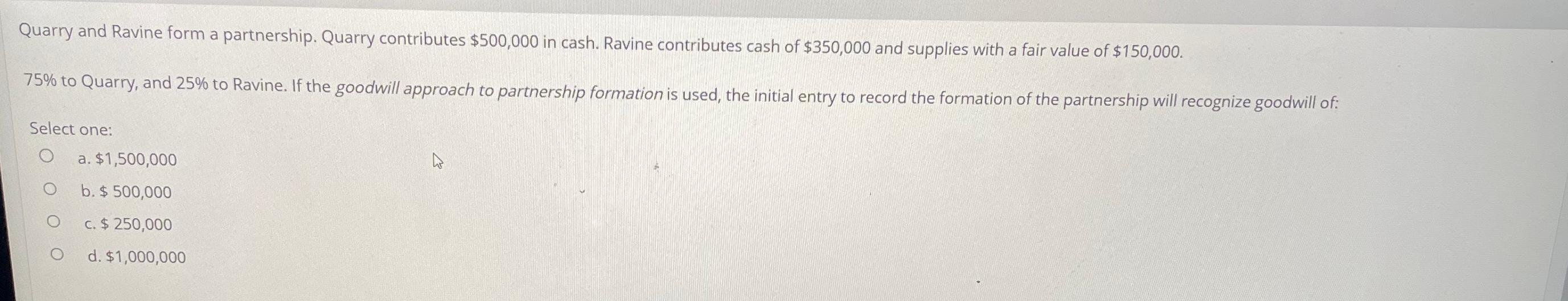 Solved Quarry and Ravine form a partnership. Quarry | Chegg.com