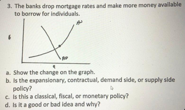 Solved 3. The banks drop mortgage rates and make more money | Chegg.com