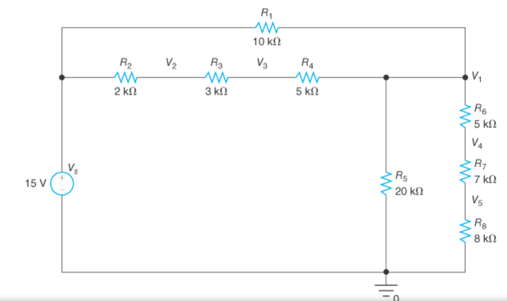 Solved Solve for the voltages of V1, V2, V3, V4, and V5 | Chegg.com
