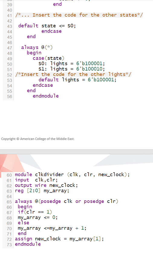 Solved Verilog Code: 1 module controller (clk,clr,lights); 2 | Chegg.com
